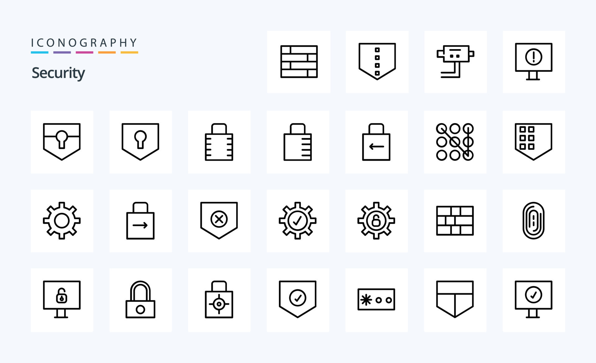 25 Security Line icon pack 19219842 Vector Art at Vecteezy