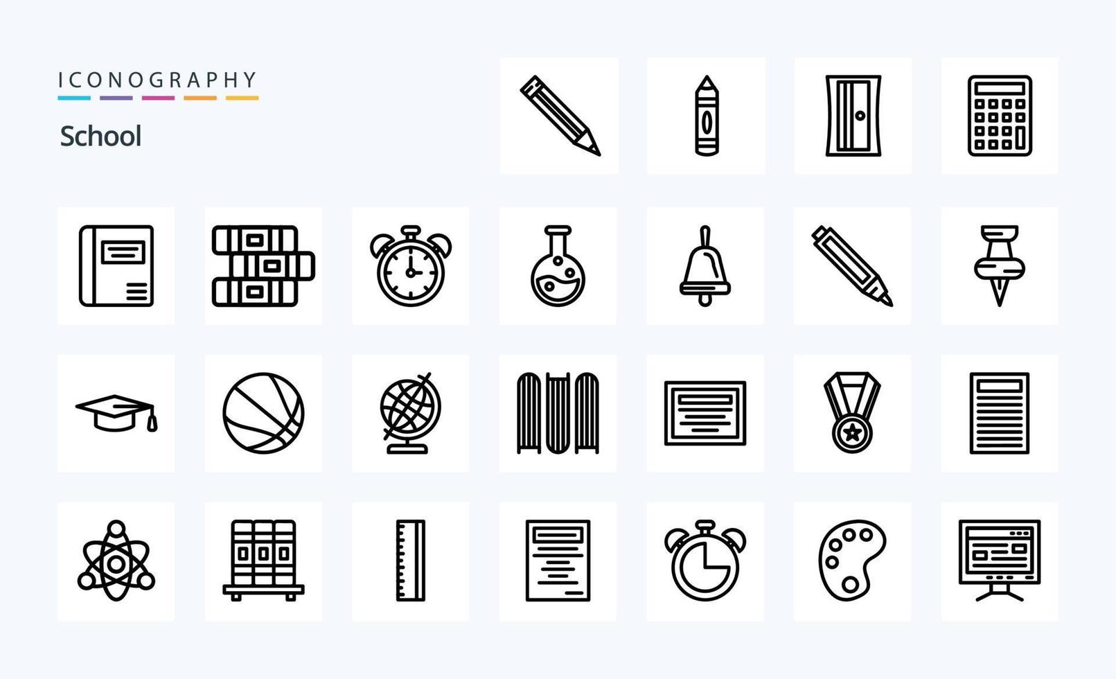 25 School Line icon pack 19219970 Vector Art at Vecteezy