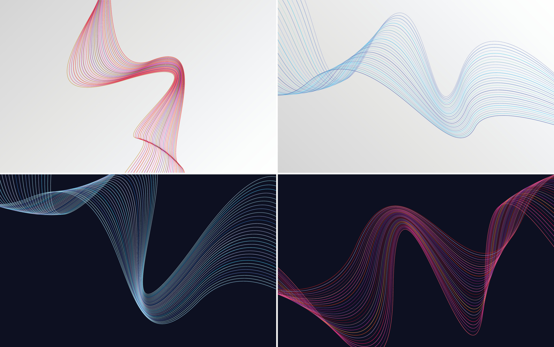 Wave Curve Abstract Vector Background Pack For A Clean And Stylish Design 19221123 Vector Art At