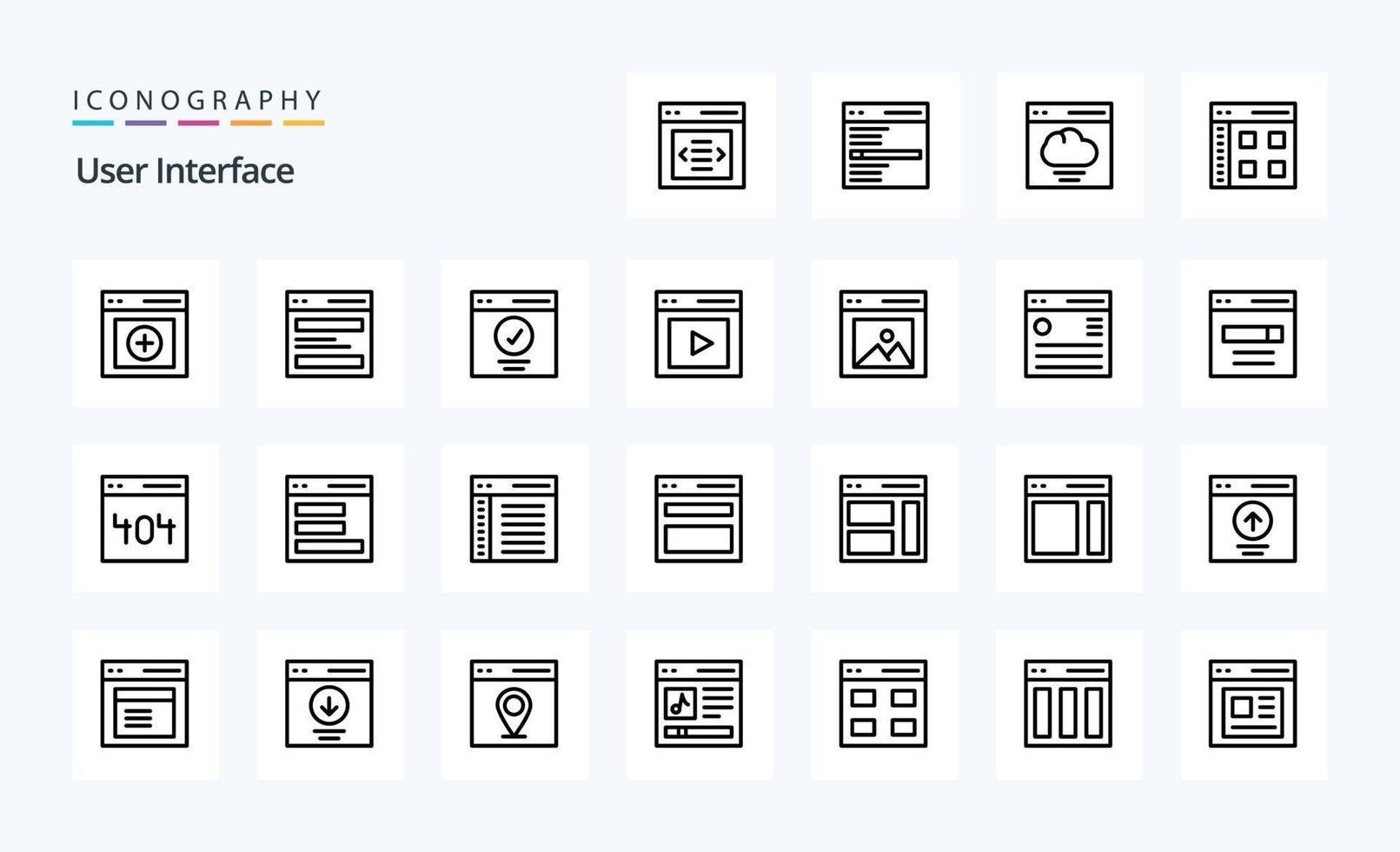 25 User Interface Line icon pack 19221143 Vector Art at Vecteezy