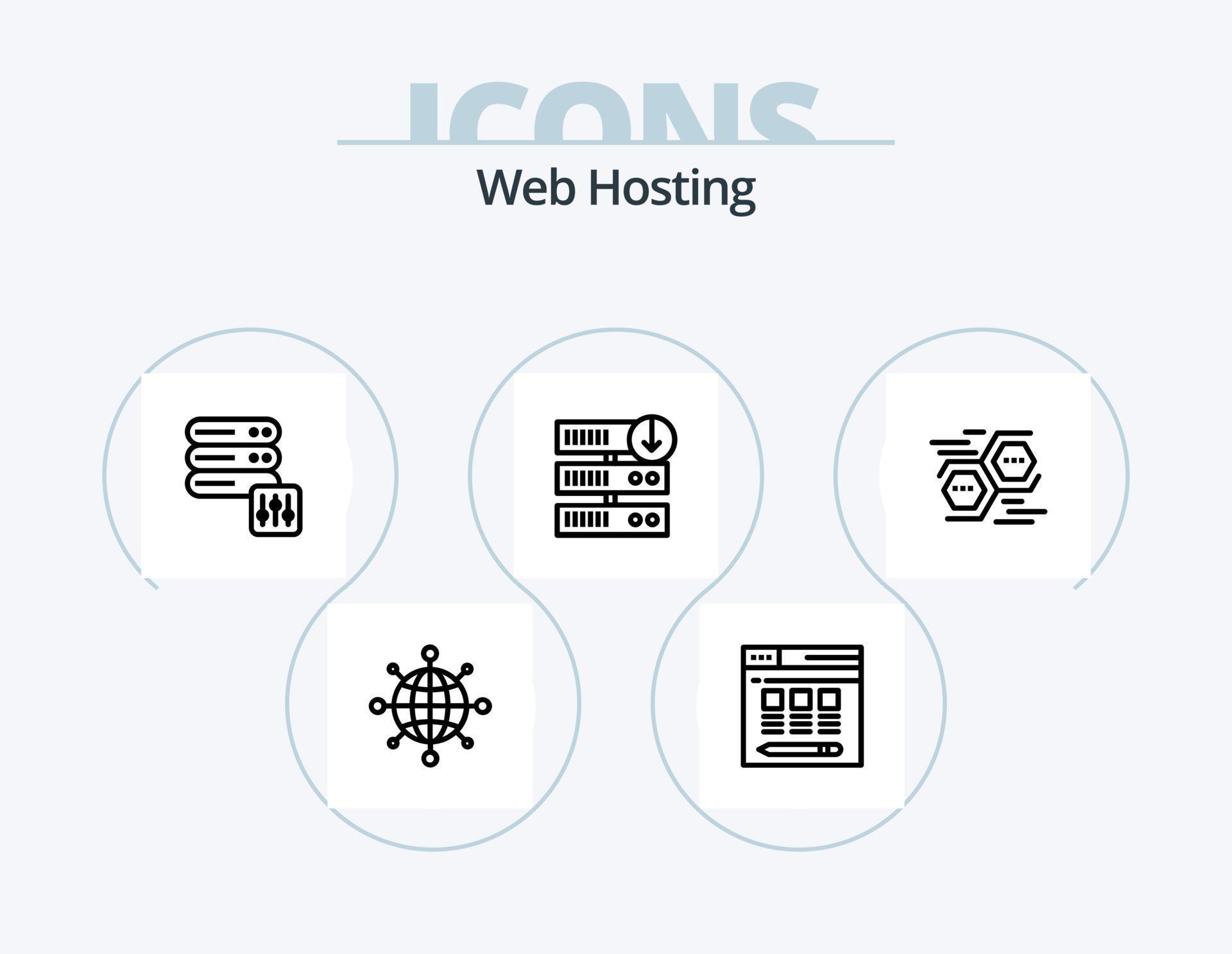 Web Hosting Line Icon Pack 5 Icon Design. server. database. network. digital. data 19221949 ...
