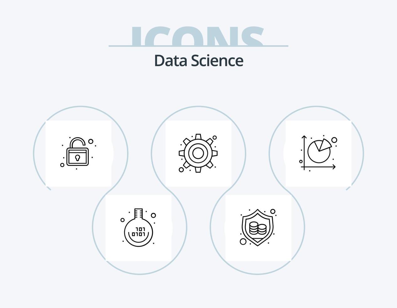 Data Science Line Icon Pack 5 Icon Design. data. setting. book. gear ...