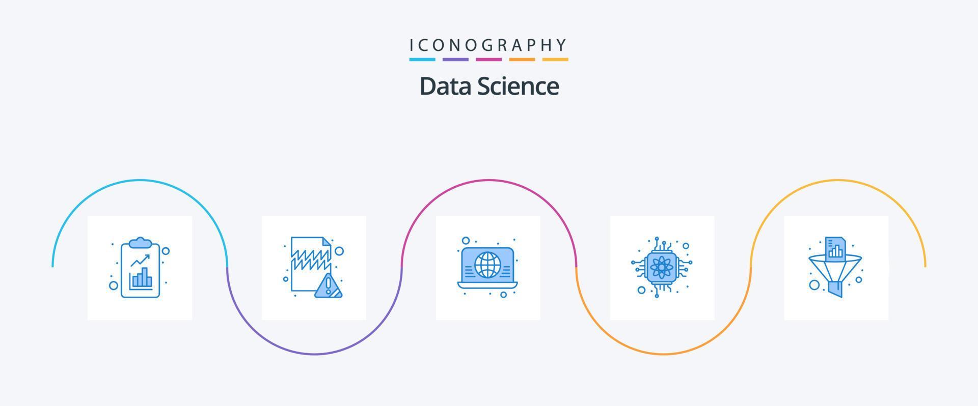 Data Science Blue 5 Icon Pack Including analytics. processor. connect ...