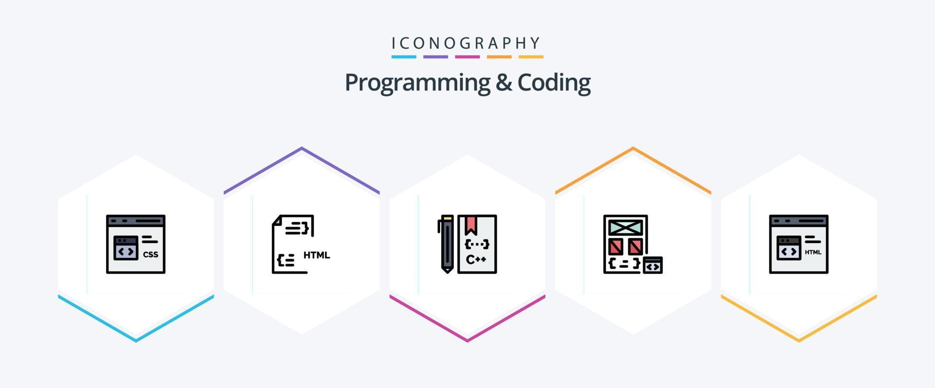 Programming And Coding 25 Filledline Icon Pack Including Develop App