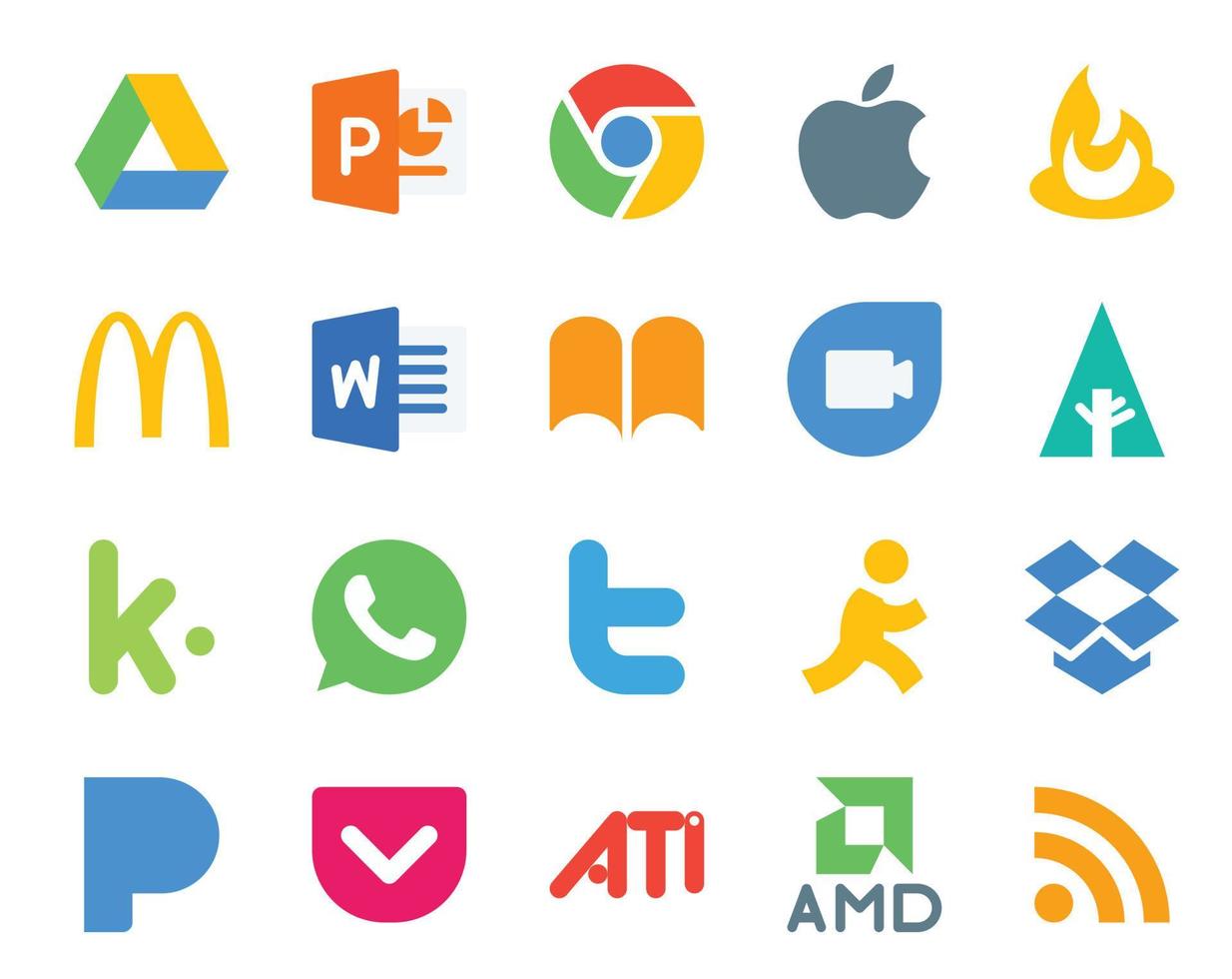 paquete de 20 íconos de redes sociales que incluye dropbox de bolsillo google duo aim twitter ...