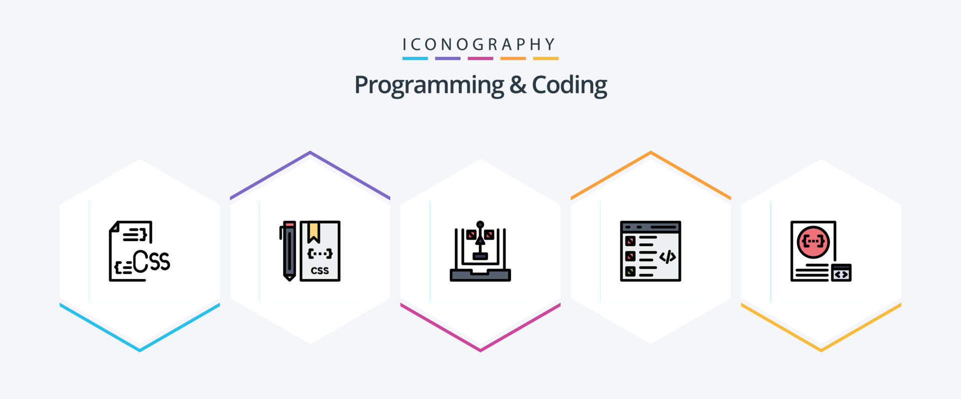 Programming And Coding 25 Filledline Icon Pack Including Develop Check