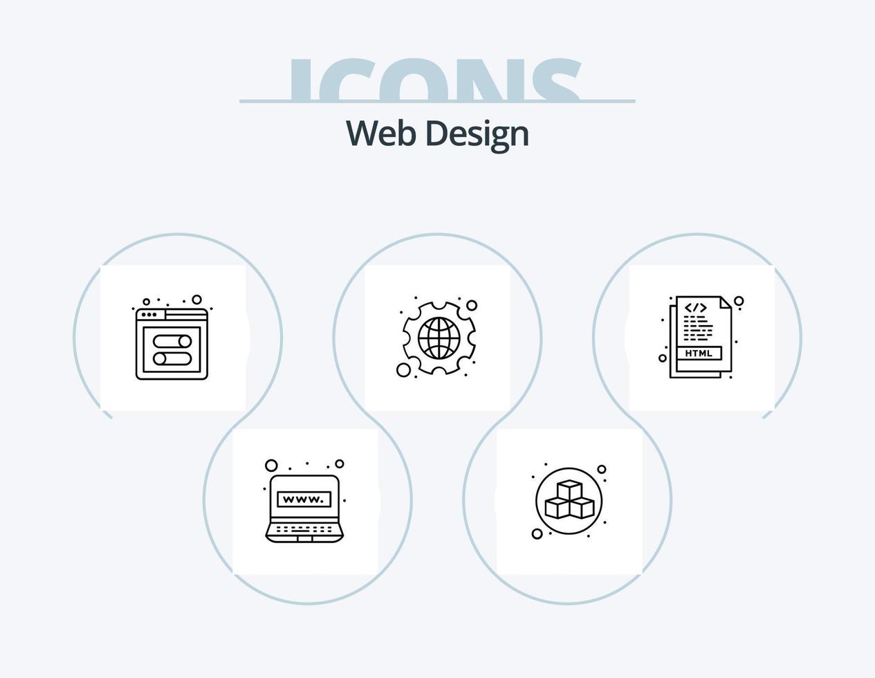 Web Design Line Icon Pack 5 Icon Design. box. web. html. screen ...