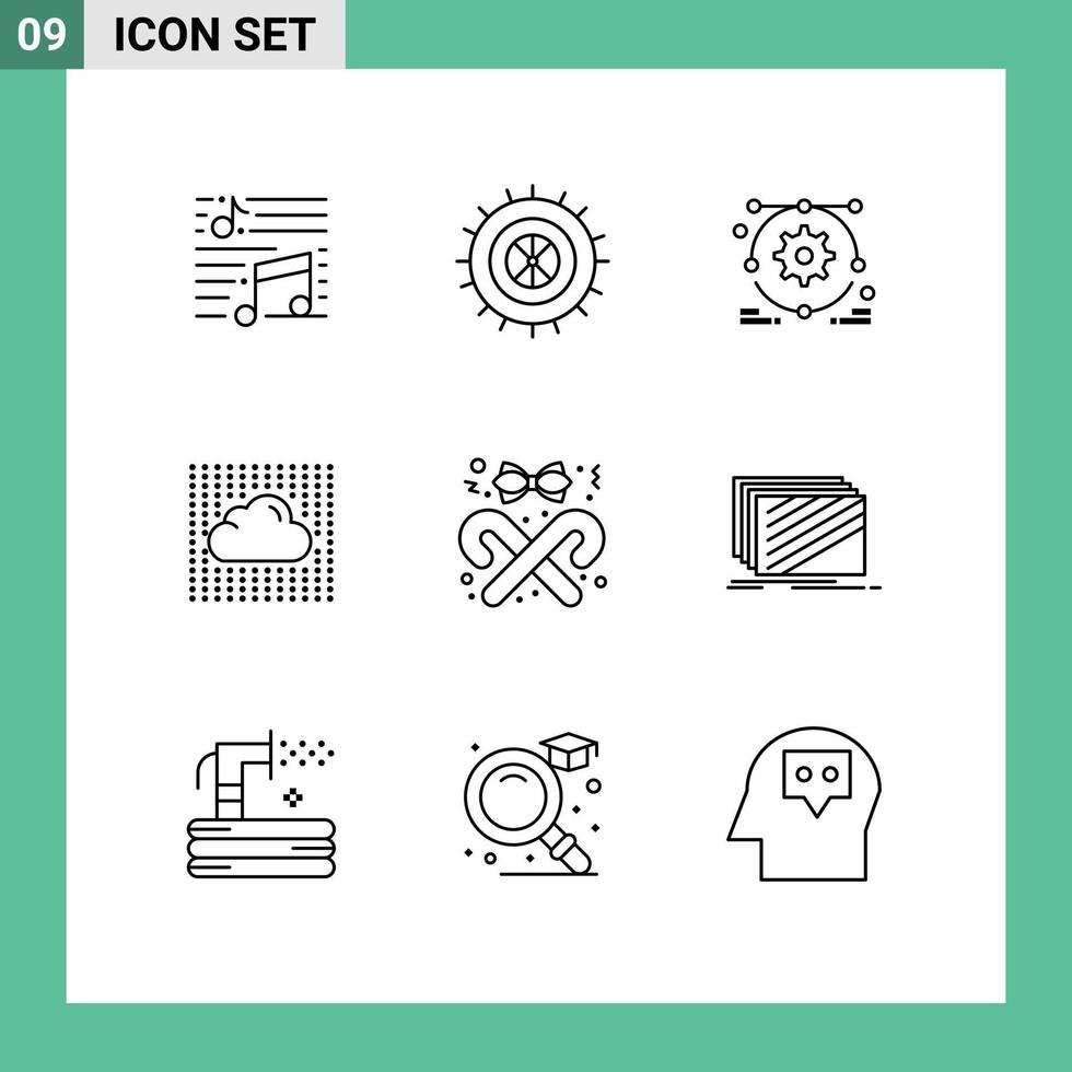 Pack Of 9 Creative Outlines Of Style Layers Development Secure Data Editable Vector Design