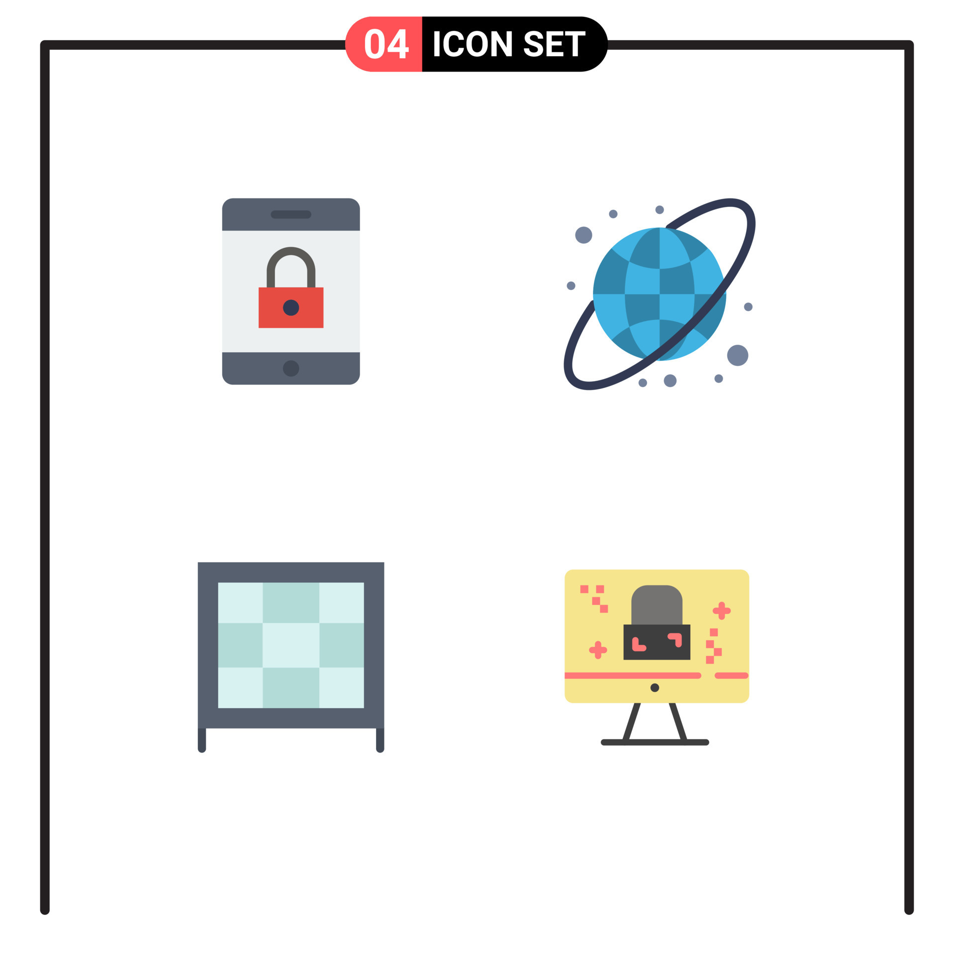 Modern Set of 4 Flat Icons Pictograph of encryption dmca protection ... Modern Set of 4 Flat Icons Pictograph of encryption dmca protection ...