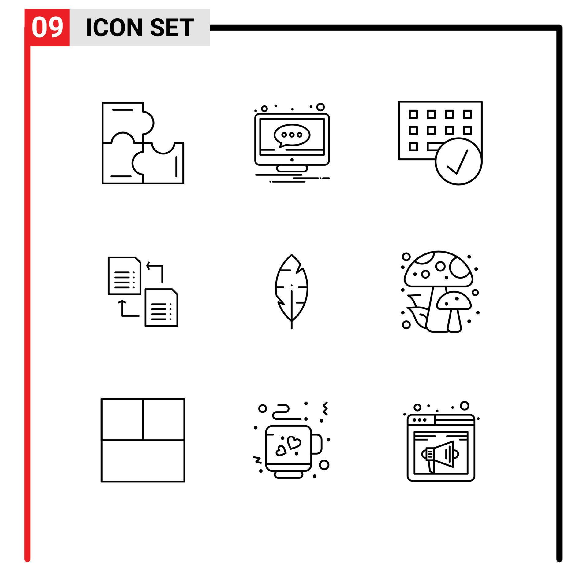 9 Thematic Vector Outlines And Editable Symbols Of Scince File Screen