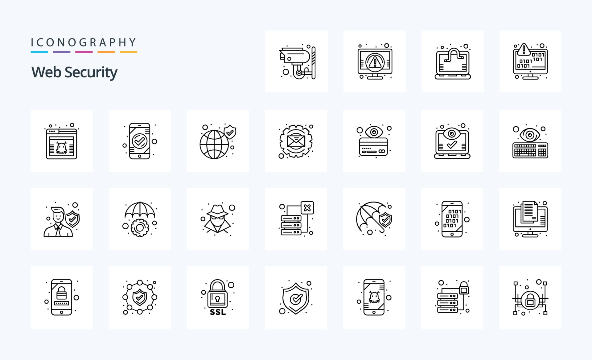 25 Web Security Line Icon Pack 19228133 Vector Art At Vecteezy