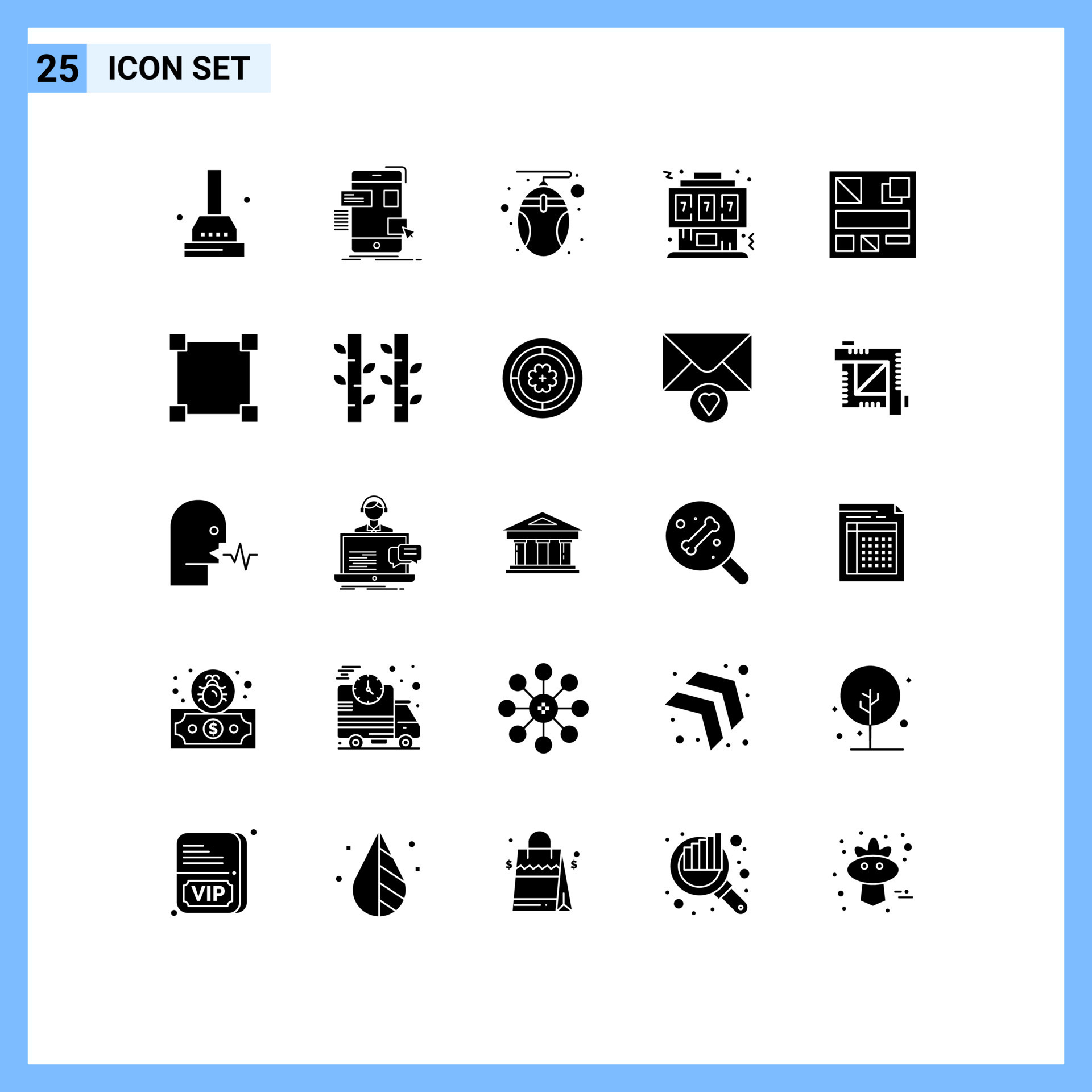 Set Of 25 Modern Ui Icons Symbols Signs For Design Joystick Computer