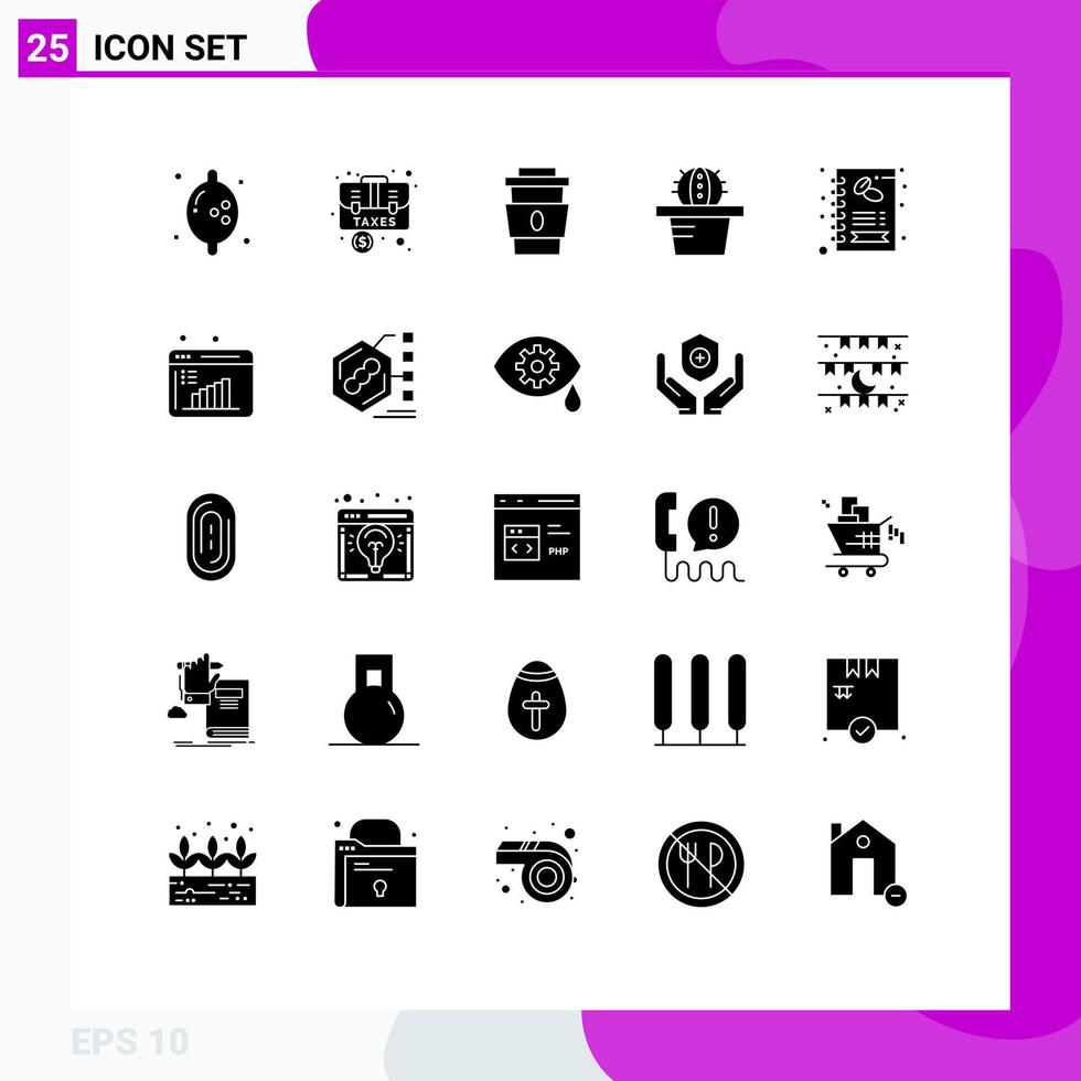 Stock Vector Icon Pack of 25 Line Signs and Symbols for menu business ...