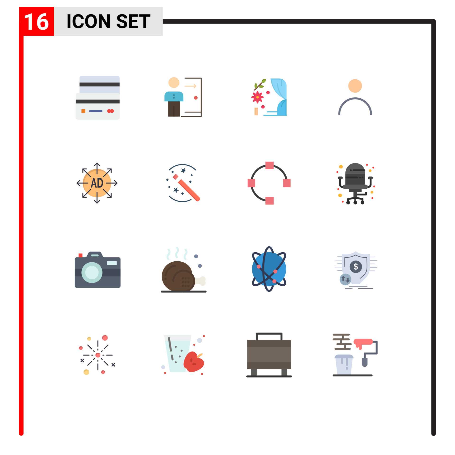 Stock Vector Icon Pack Of 16 Line Signs And Symbols For Personalization