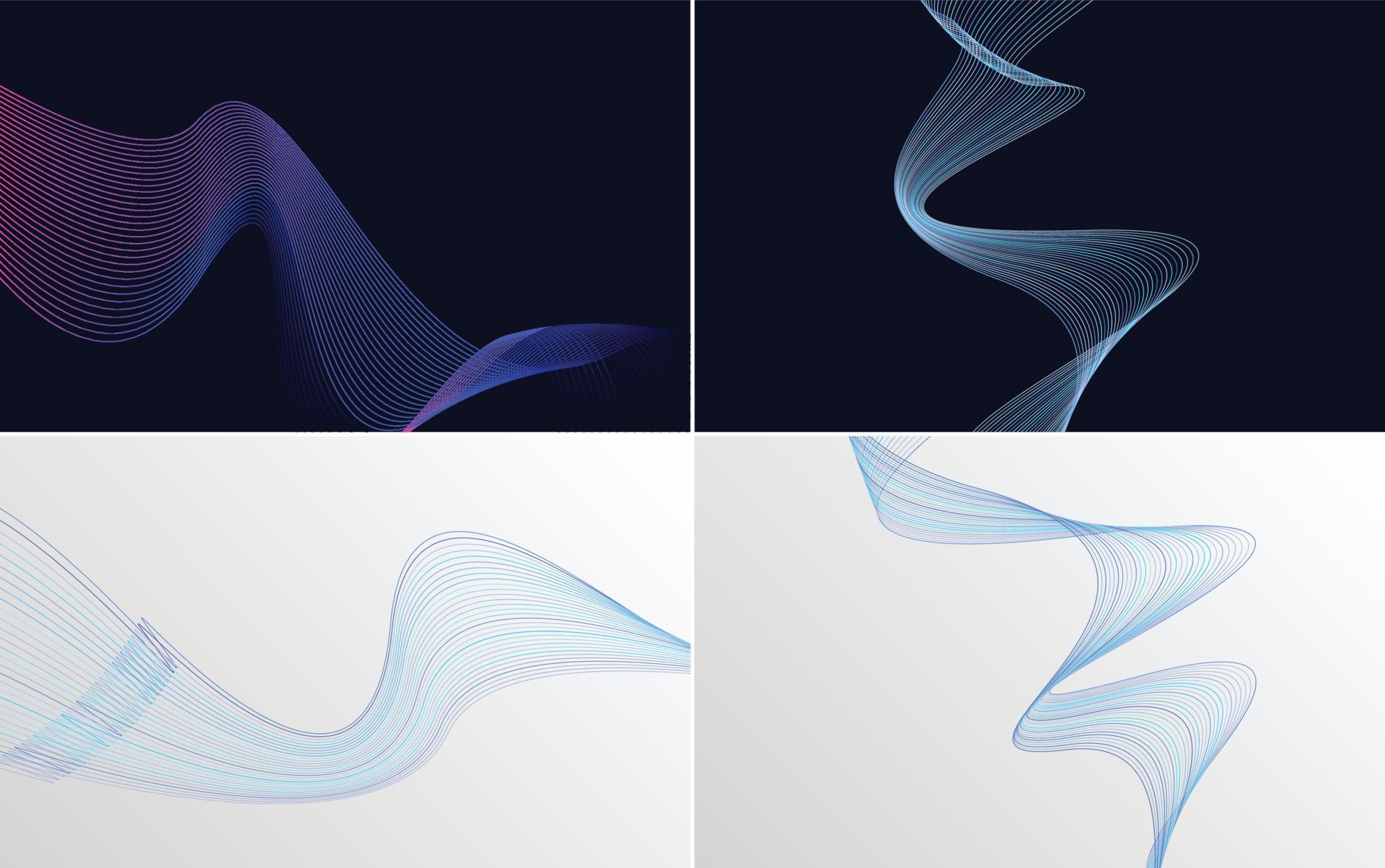 Set of 4 vector line backgrounds to elevate your designs to the next ...