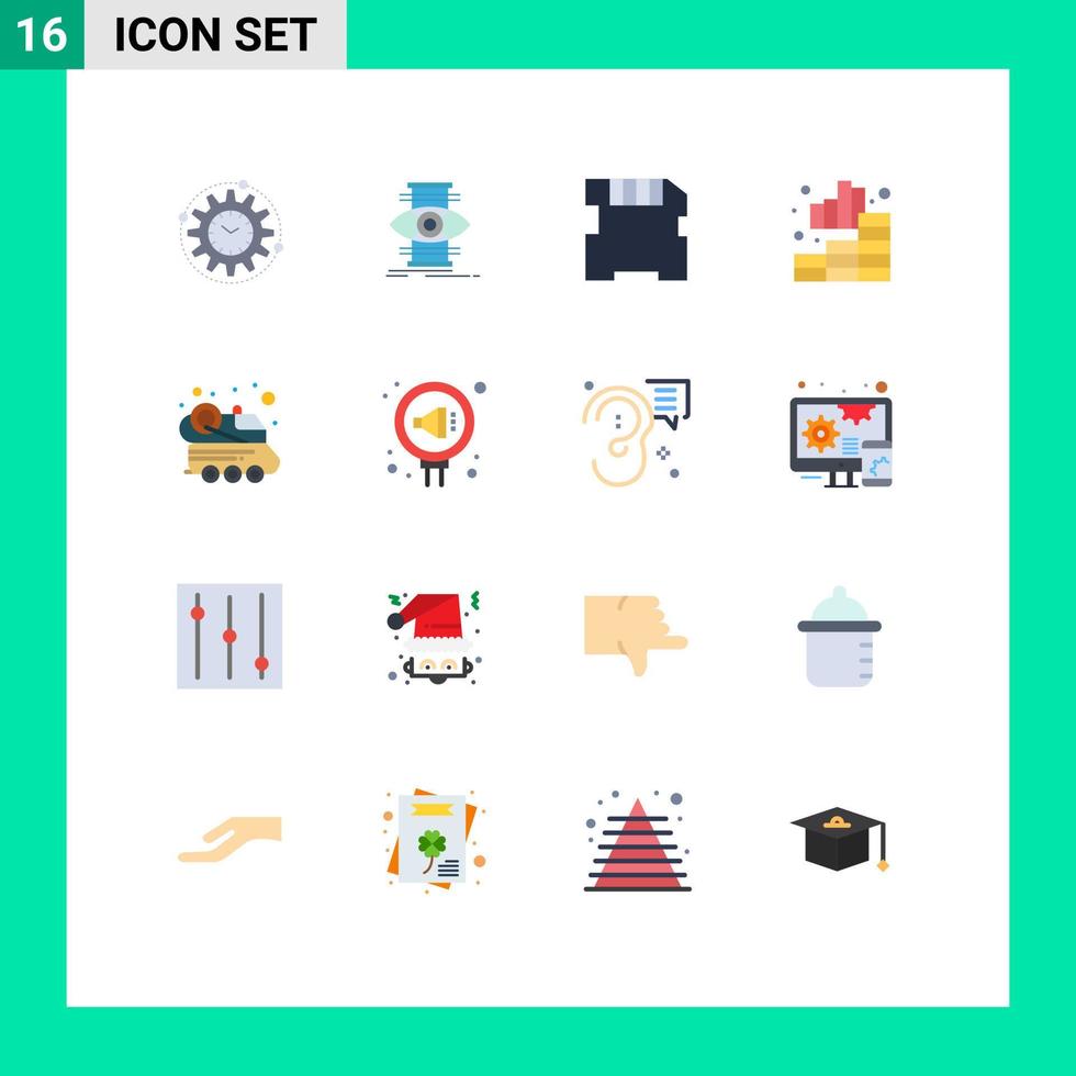 Editable Vector Line Pack Of 16 Simple Flat Colors Of Space Graph Optimize Chart Analytics