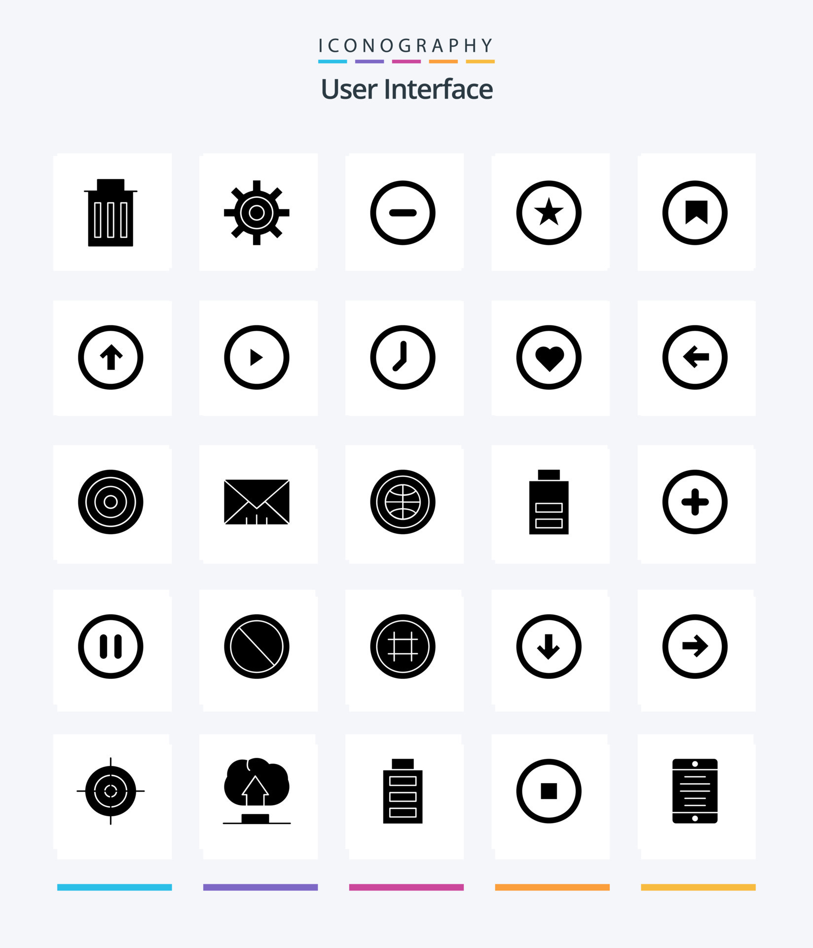 Creative User Interface 25 Glyph Solid Black icon pack Such As user ...