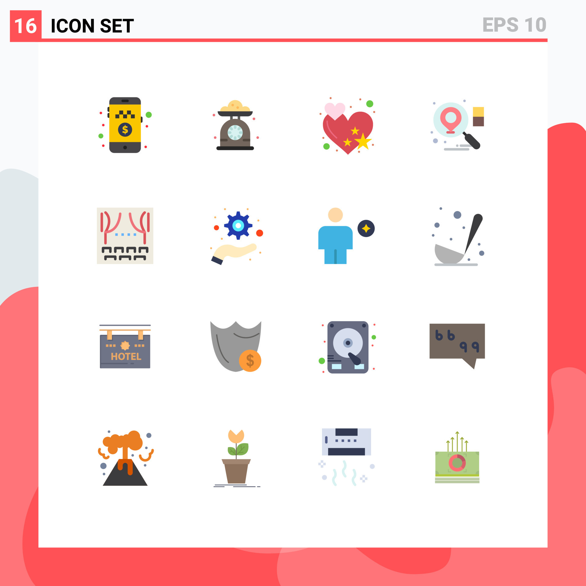 Stock Vector Icon Pack Of 16 Line Signs And Symbols For Party