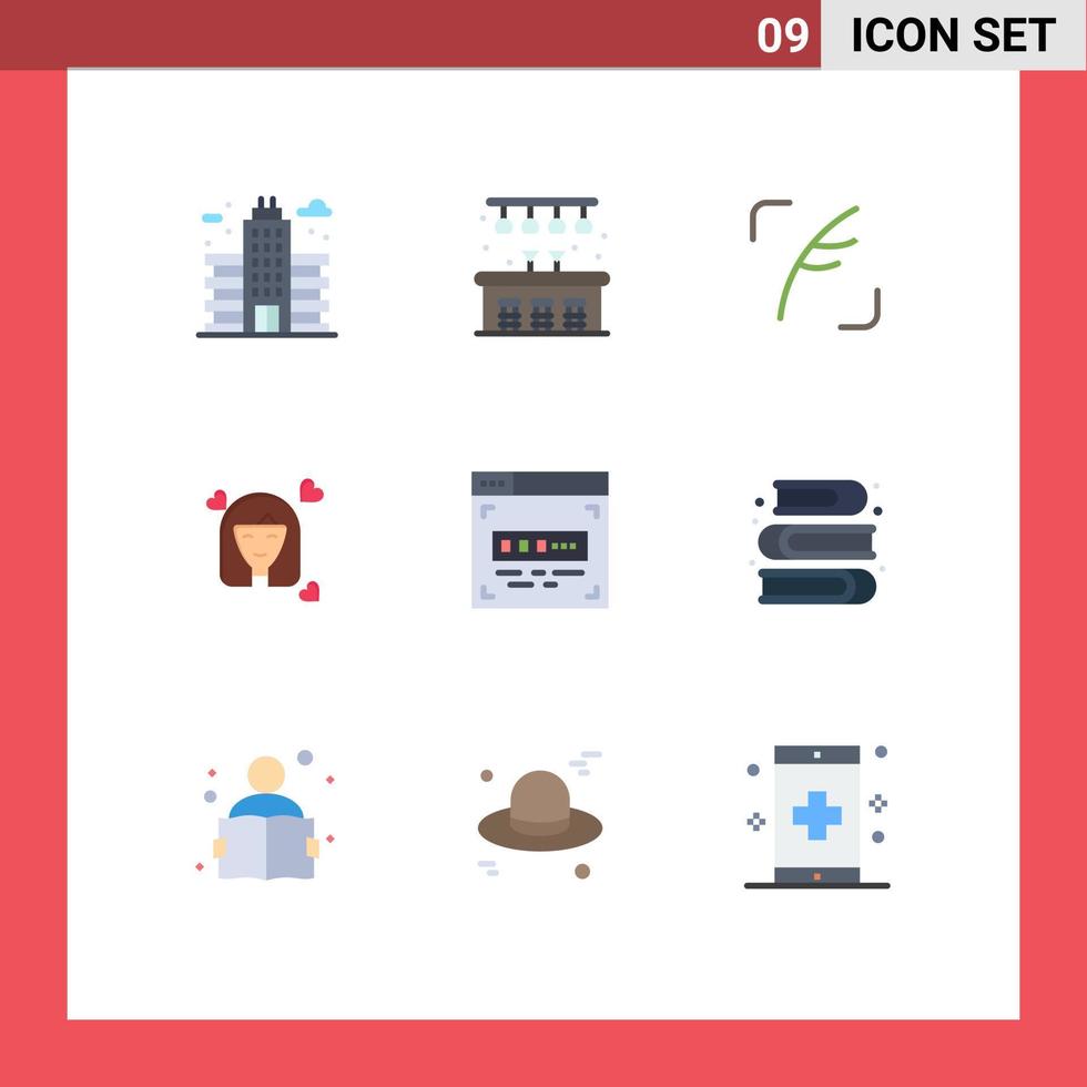 Stock Vector Icon Pack of 9 Line Signs and Symbols for coder women ...