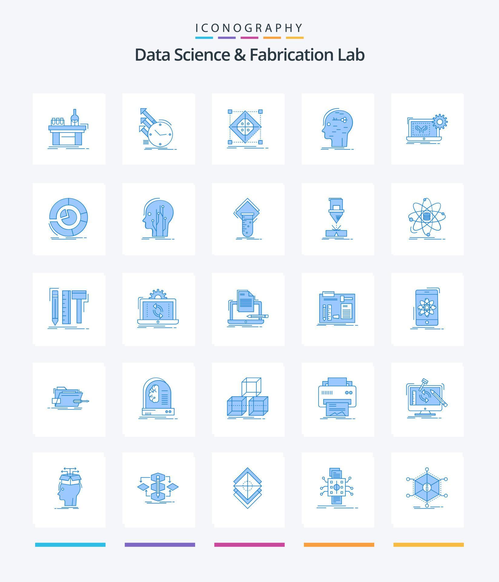 Creative Data Science And Fabrication Lab 25 Blue icon pack Such As ...