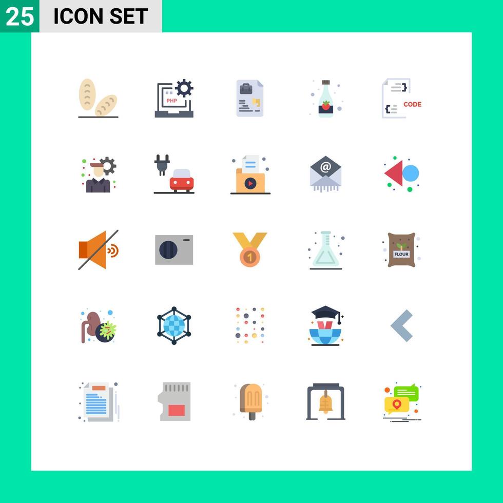 25 Universal Flat Colors Set For Web And Mobile Applications Coding Soft Drink File Drink