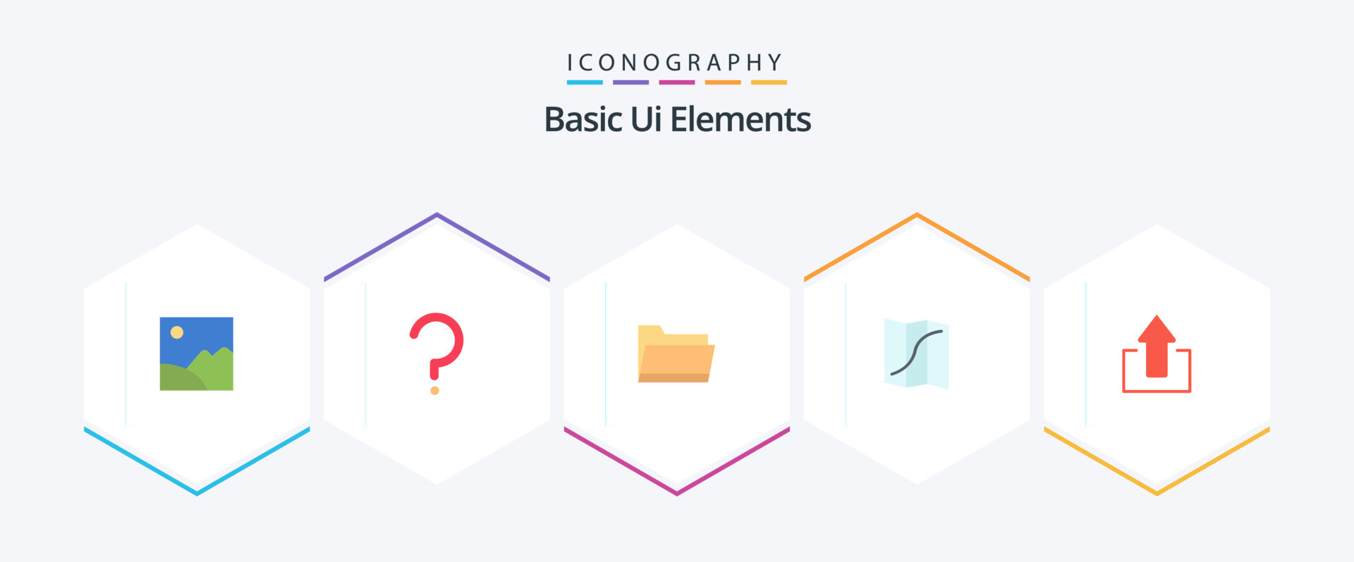 Basic Ui Elements 25 Flat Icon Pack Including Arrows Pin Folder