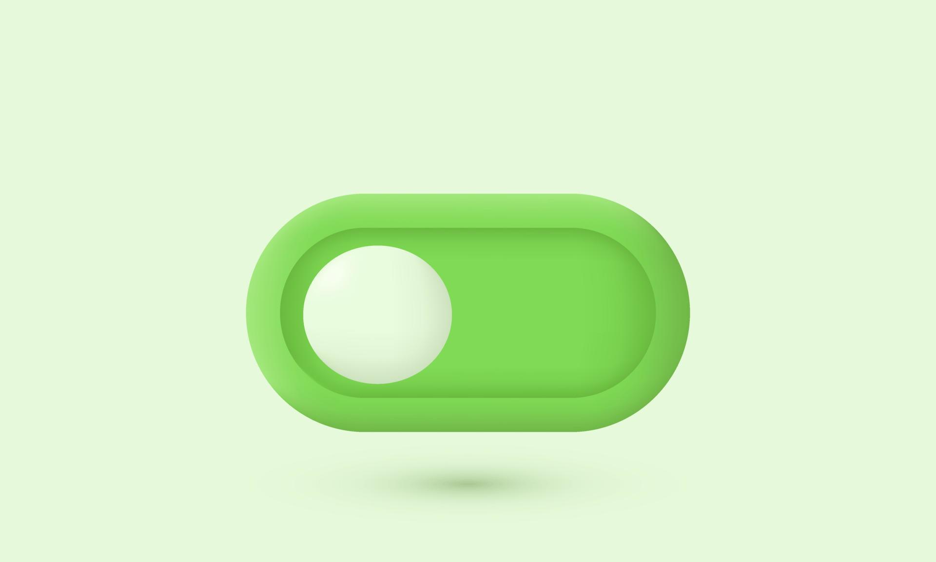 illustration realistic green color toggle on off button 3d creative ...