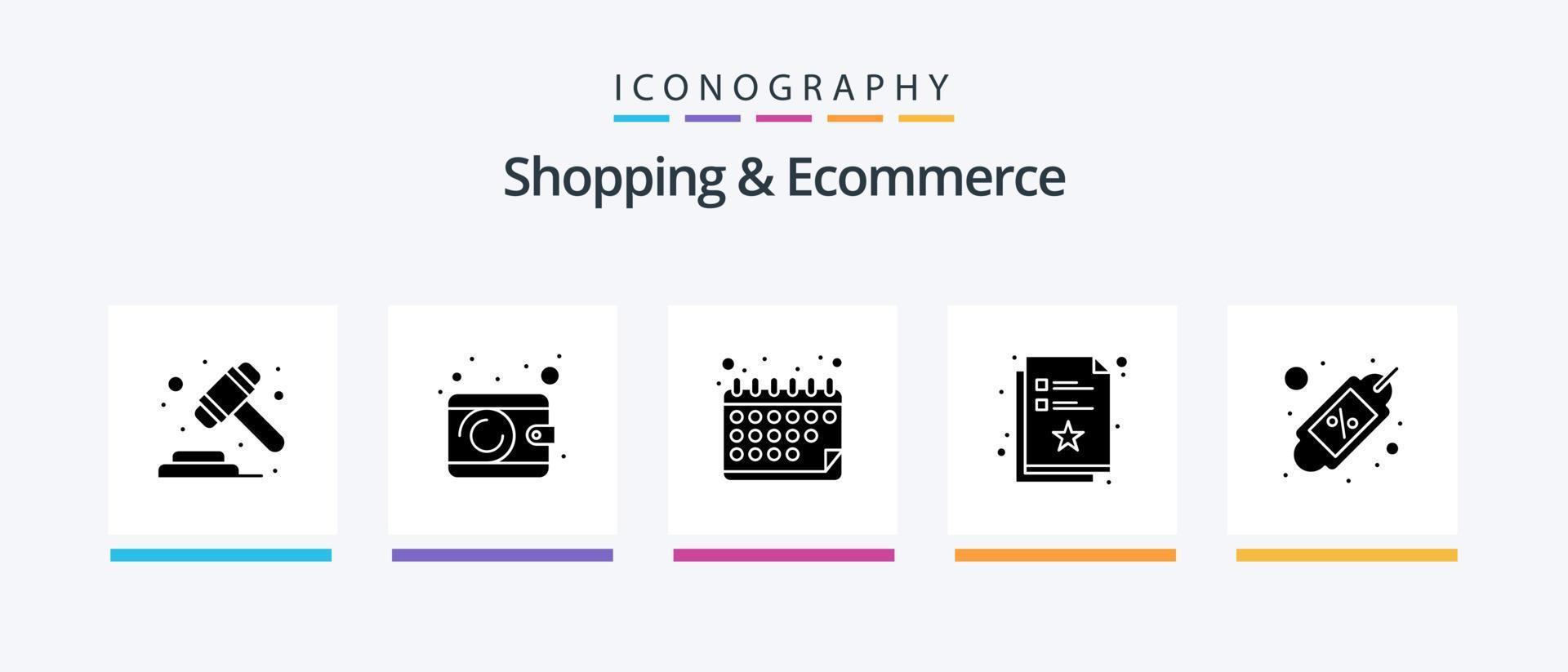 Shopping And Ecommerce Glyph 5 Icon Pack Including tag. wish list ...
