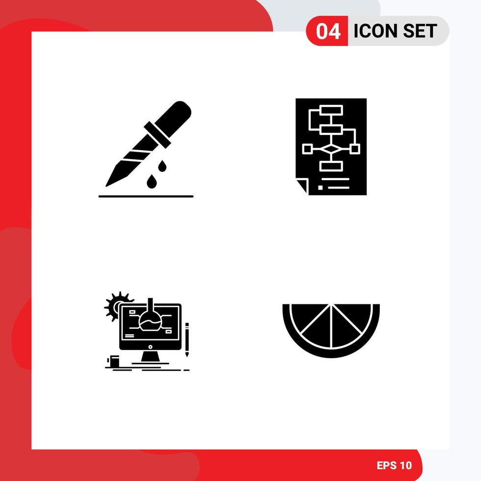 Thematic Vector Solid Glyphs And Editable Symbols Of Droup Chemical Medicine Document It