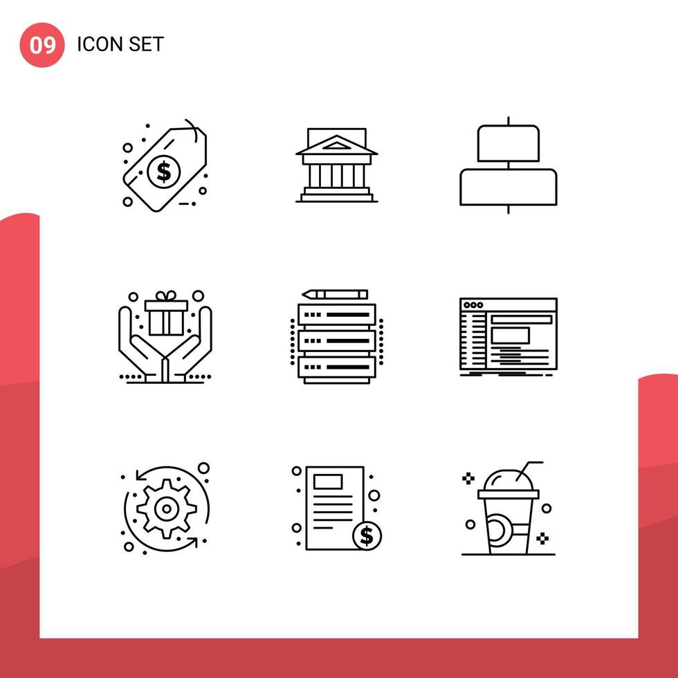 User Interface Pack Of 9 Basic Outlines Of Edit Hands Government T