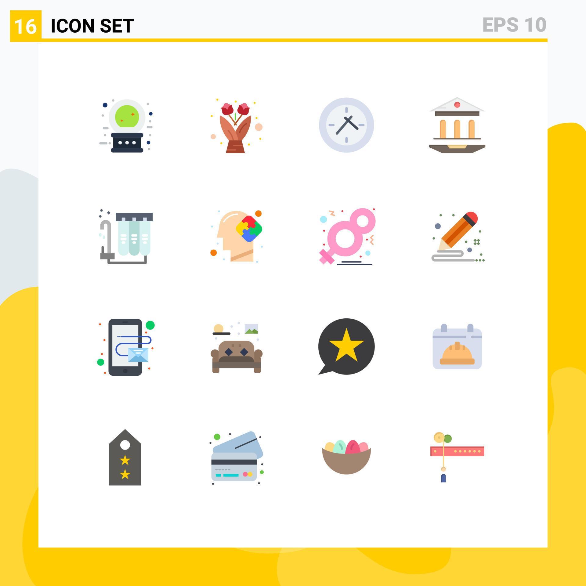 Set Of 16 Modern Ui Icons Symbols Signs For Water Filtration Time Filter Web Editable Pack Of