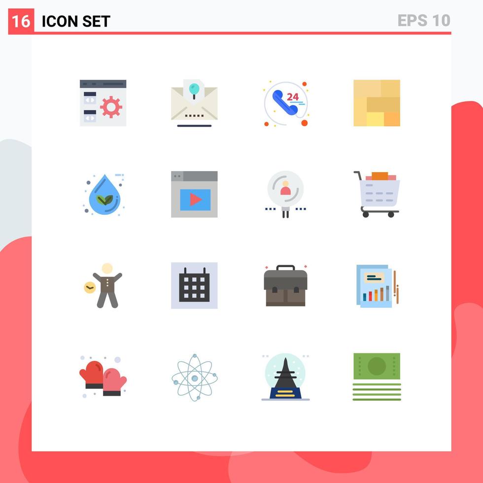 User Interface Pack Of 16 Basic Flat Colors Of Leaf Section Party Layout Service Editable Pack