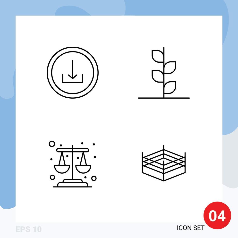 User Interface Pack Of 4 Basic Filledline Flat Colors Of Application