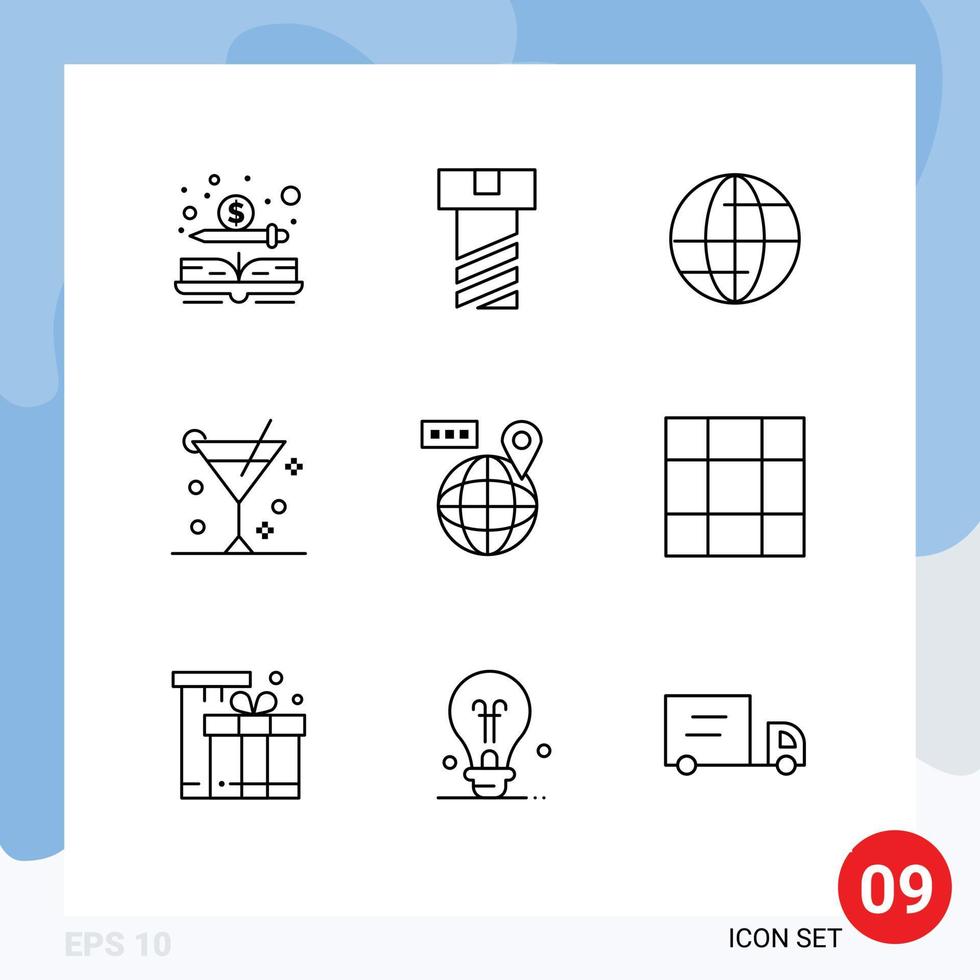 User Interface Pack Of 9 Basic Outlines Of Grid Navigation Internet Map