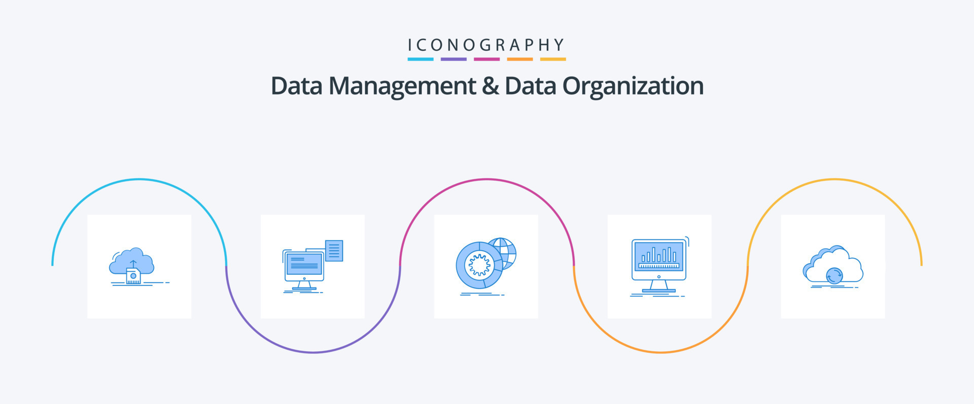 Data Management And Data Organization Blue 5 Icon Pack Including ...