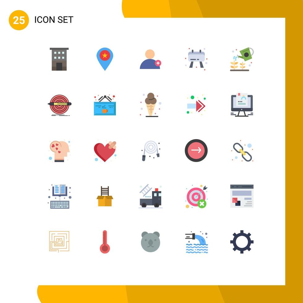 Mobile Interface Flat Color Set Of 25 Pictograms Of Garden Note Marker Checklist User Editable