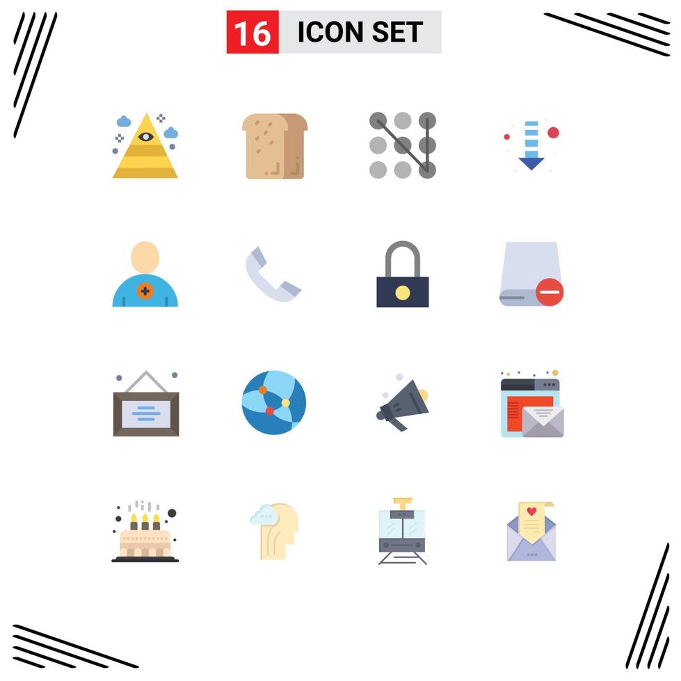 Mobile Interface Flat Color Set Of 16 Pictograms Of User Follow Loaf