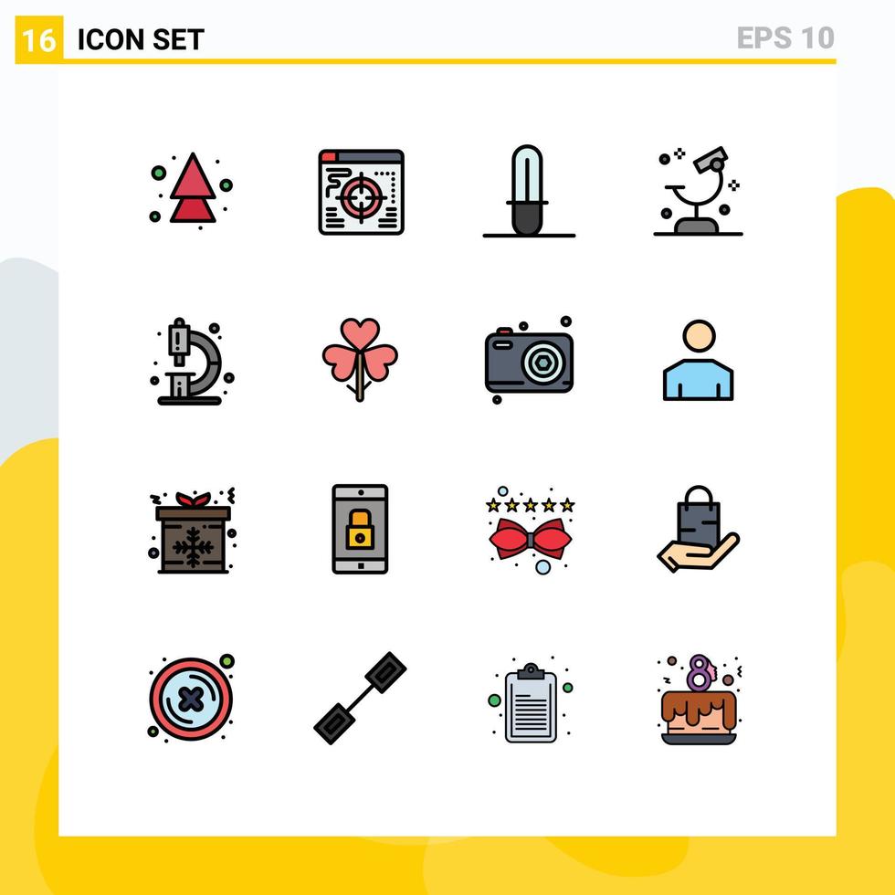 Editable Vector Line Pack of 16 Simple Flat Color Filled Lines of ...