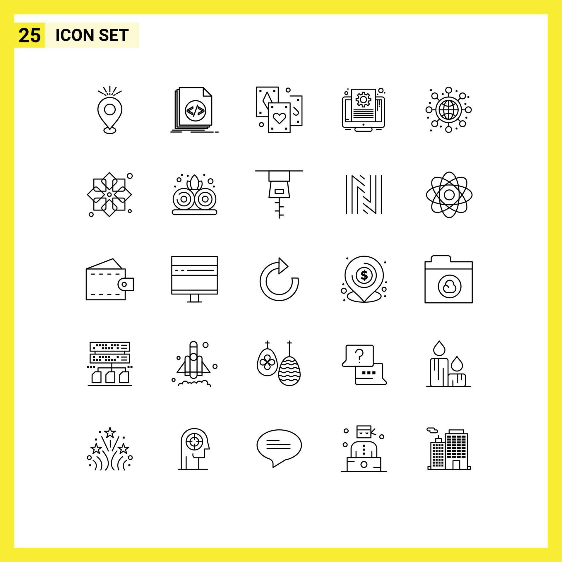 25 Universal Lines Set for Web and Mobile Applications screen file ...