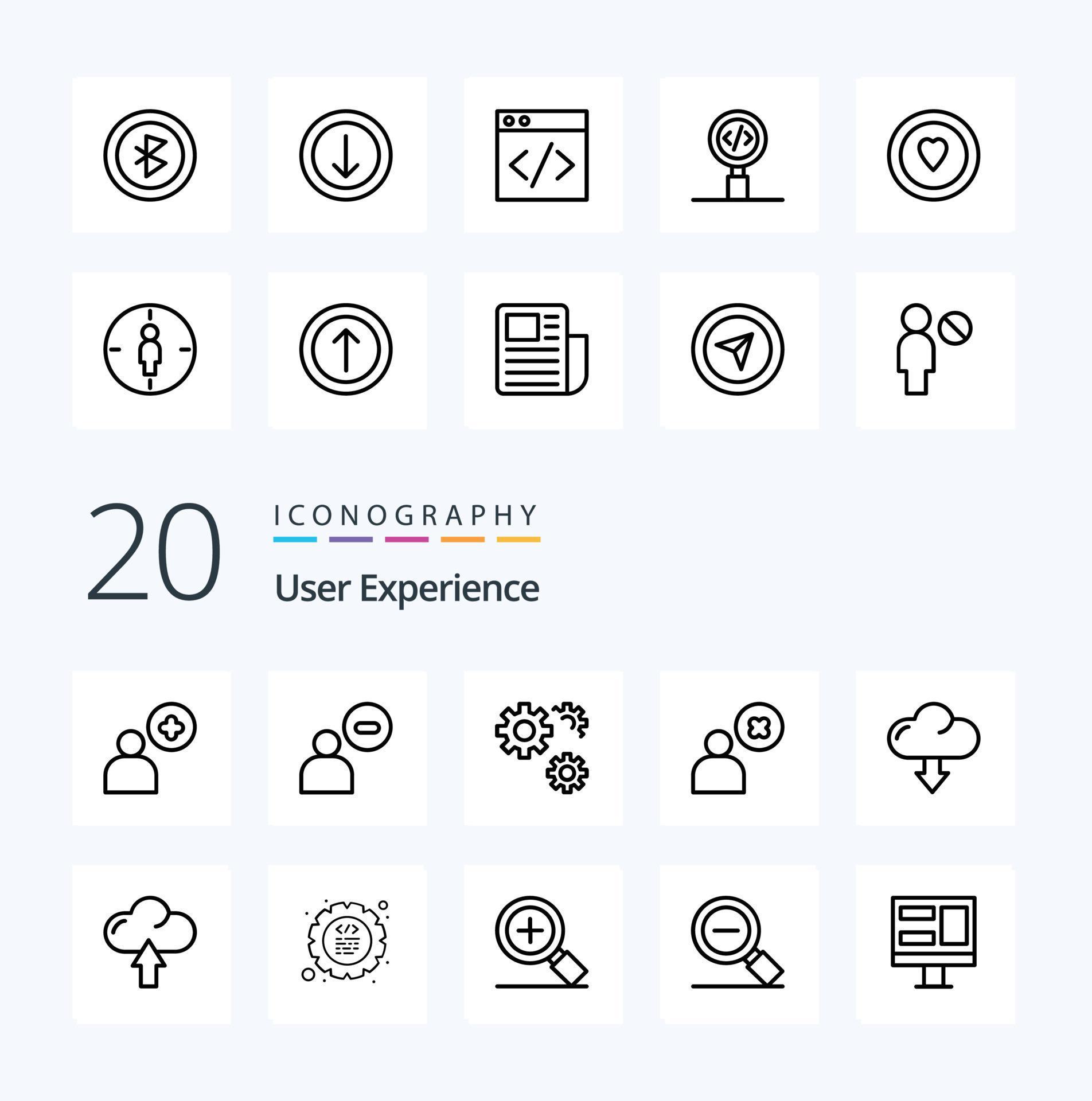 20 User Experience Line Icon Pack Like Profile Cross Less Preferences 19251949 Vector Art At