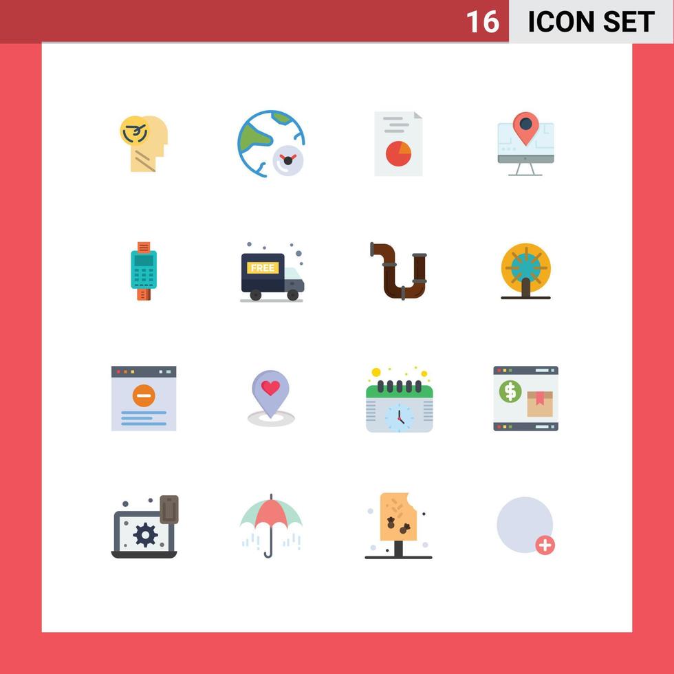 16 Universal Flat Colors Set For Web And Mobile Applications Machine Location Internet Map