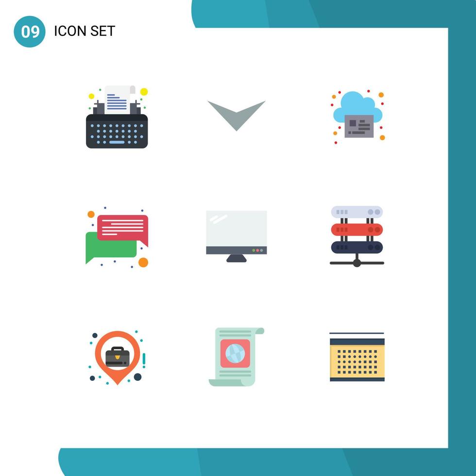 9 Universal Flat Colors Set For Web And Mobile Applications Device Computer Page Message