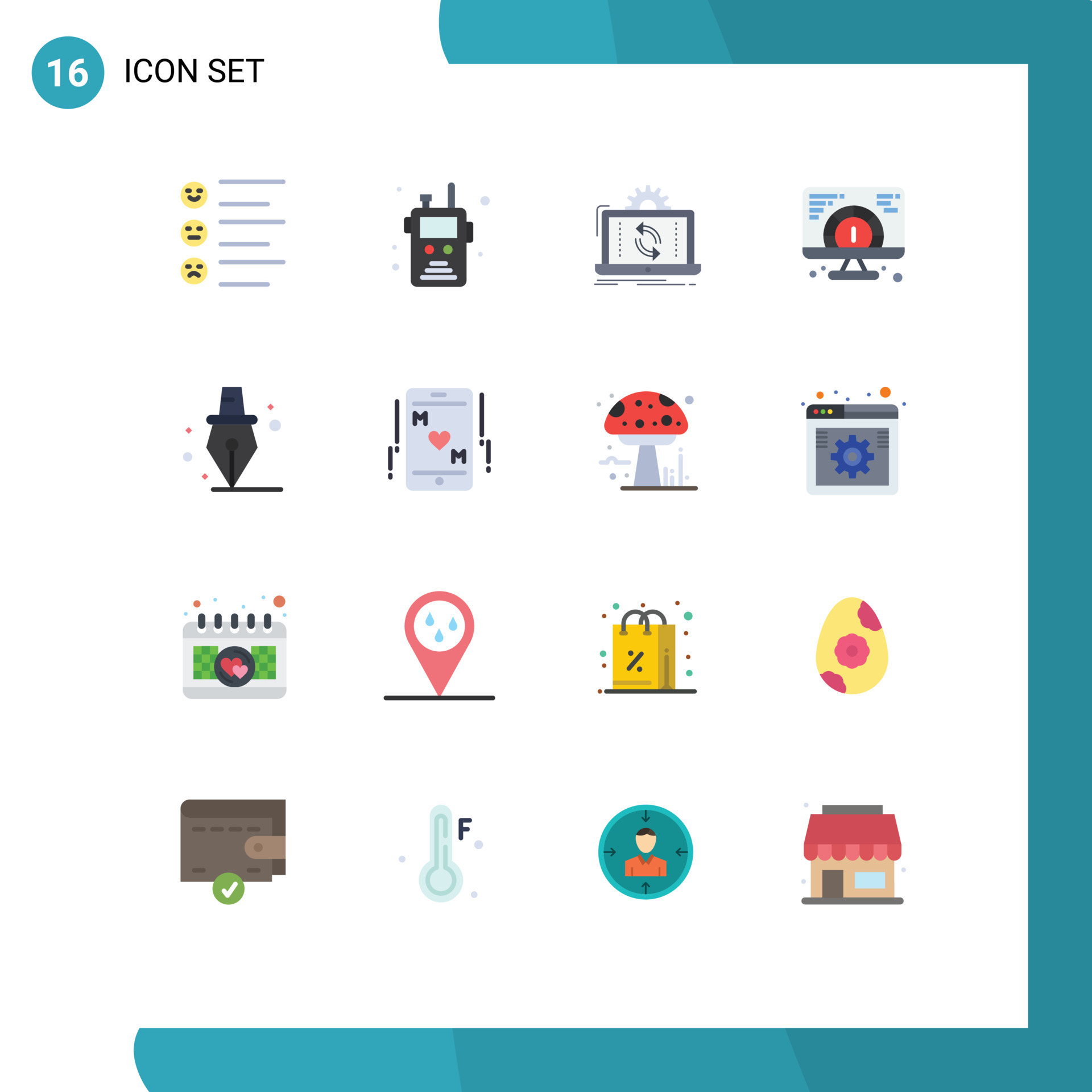 16 Universal Flat Colors Set For Web And Mobile Applications Education Website Data Web Sync