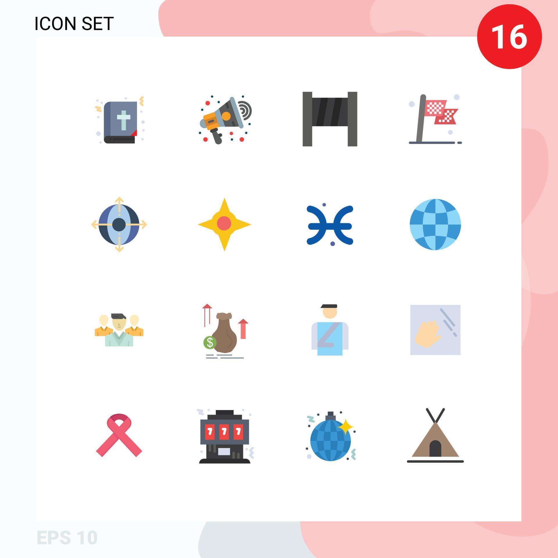 16 Universal Flat Colors Set For Web And Mobile Applications Management