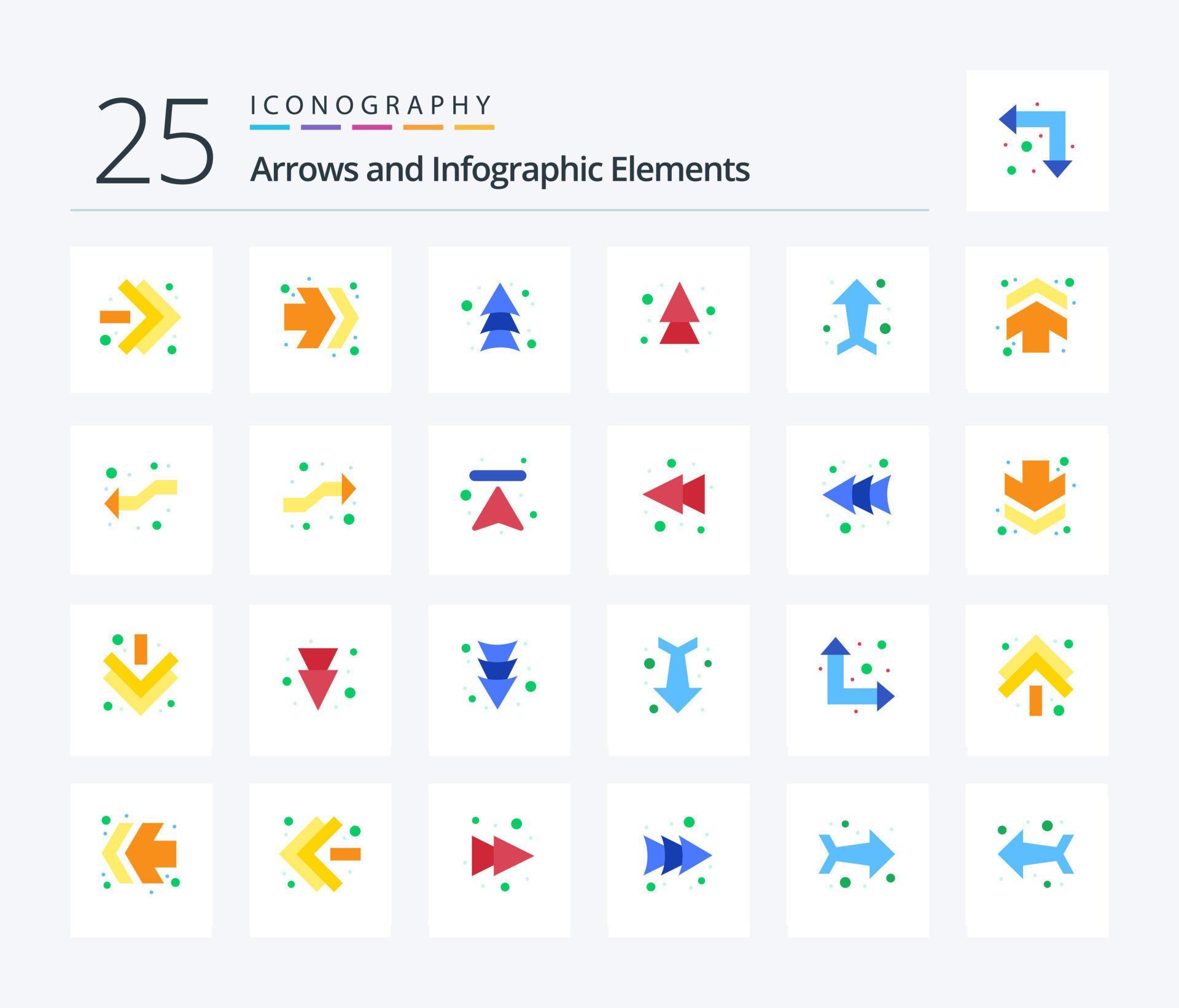 Arrow 25 Flat Color icon pack including up. arrow. intersect. right ...