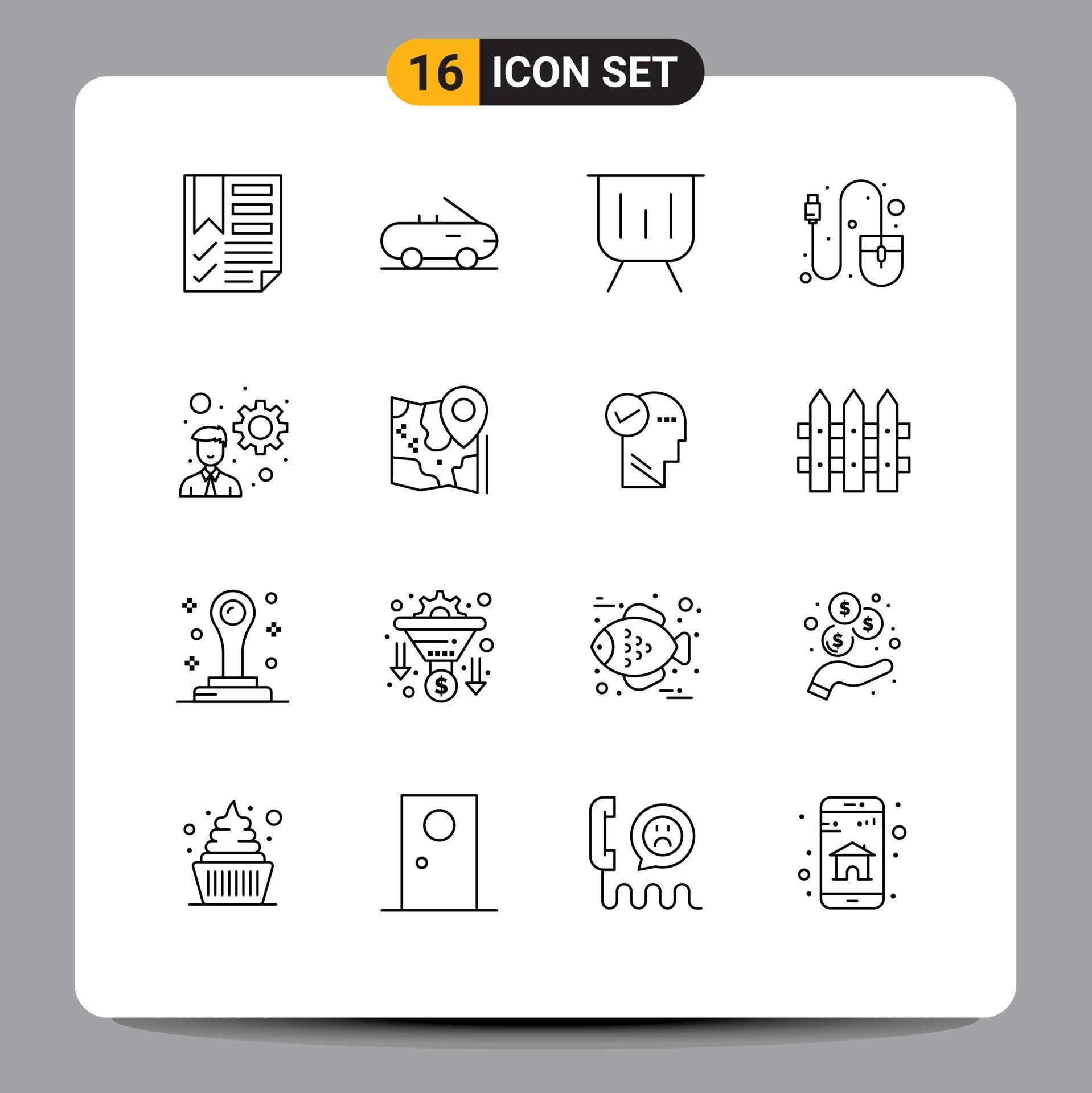 Pack Of 16 Creative Outlines Of Development Tool Finance Mouse Computer Editable Vector Design
