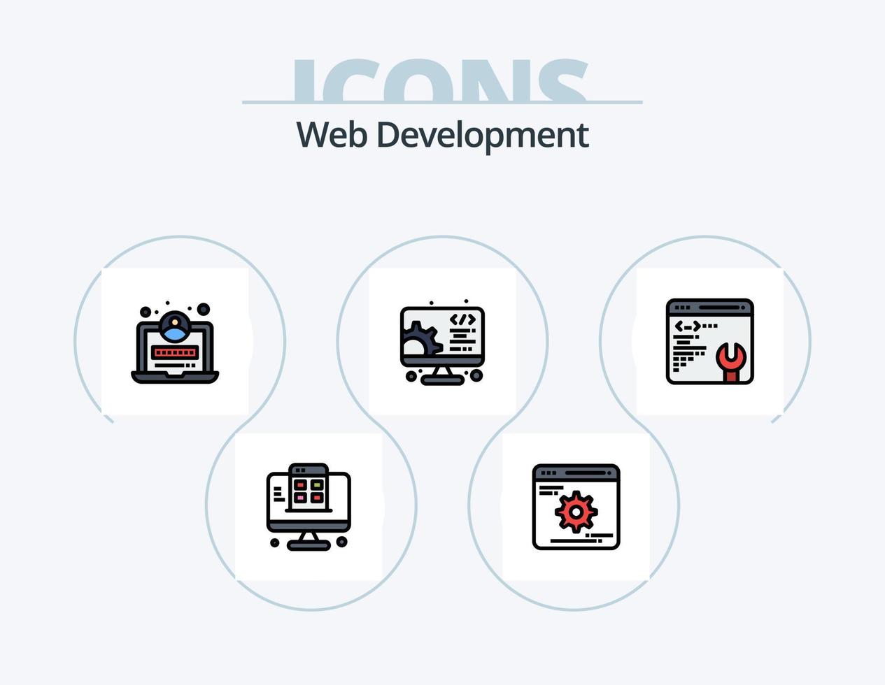 Web Development Line Filled Icon Pack 5 Icon Design. web. service. development. development ...