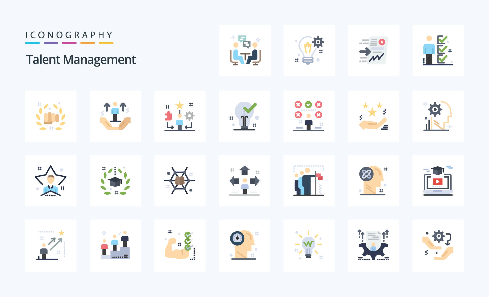 25 Talent Management Flat Color Icon Pack 19253358 Vector Art At Vecteezy