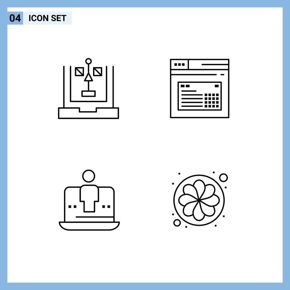 4 Universal Line Signs Symbols of coding text flowchart page digital ...