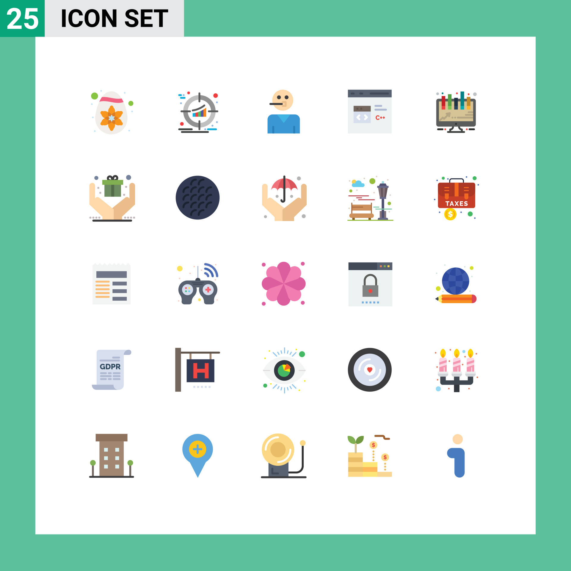 25 Flat Color concept for Websites Mobile and Apps development coding ...